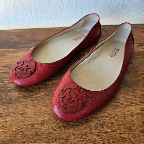 Michael Kors | Shoes | Michael Kors Driving Ballet Flats 75 Red Slip On ...